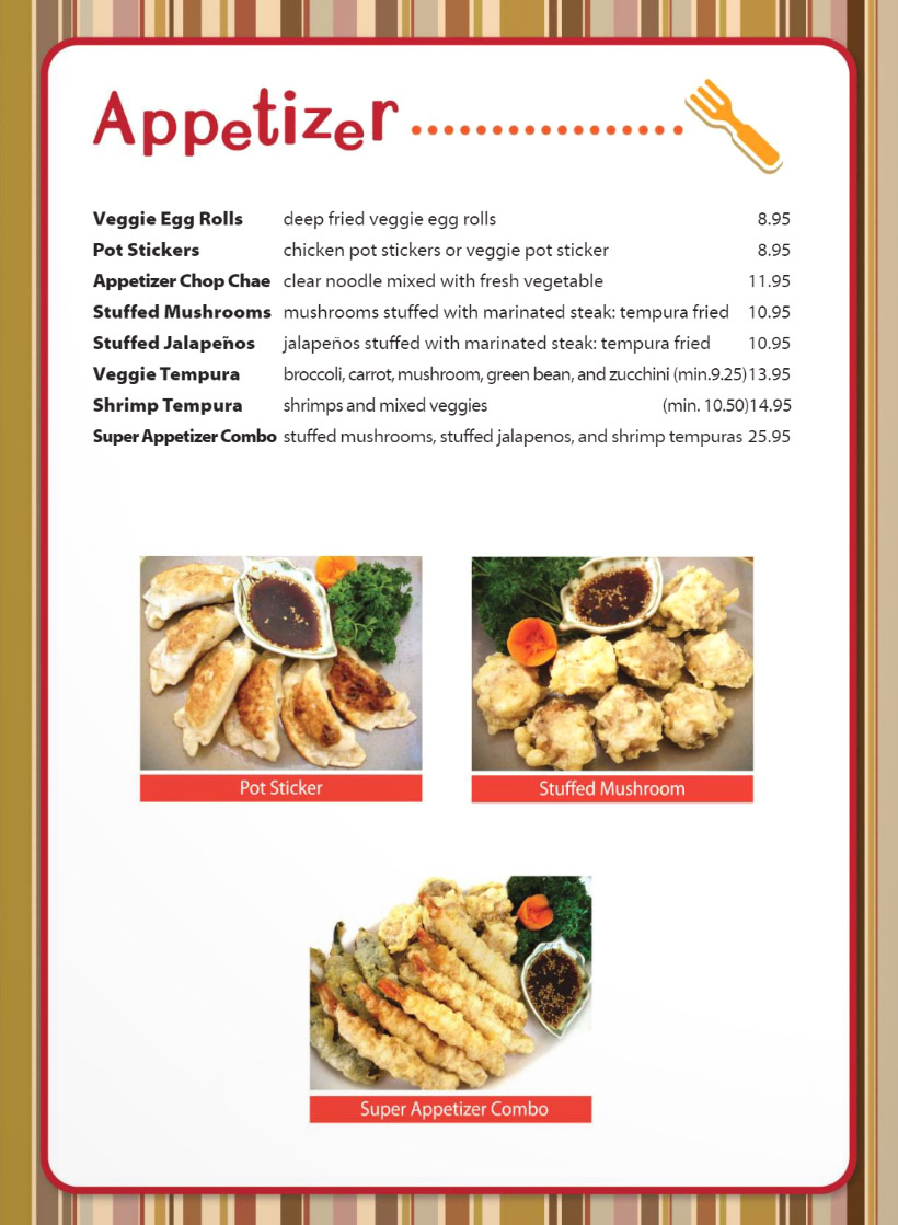 Menu - Hahn's Hibach #6, San Francisco, CA