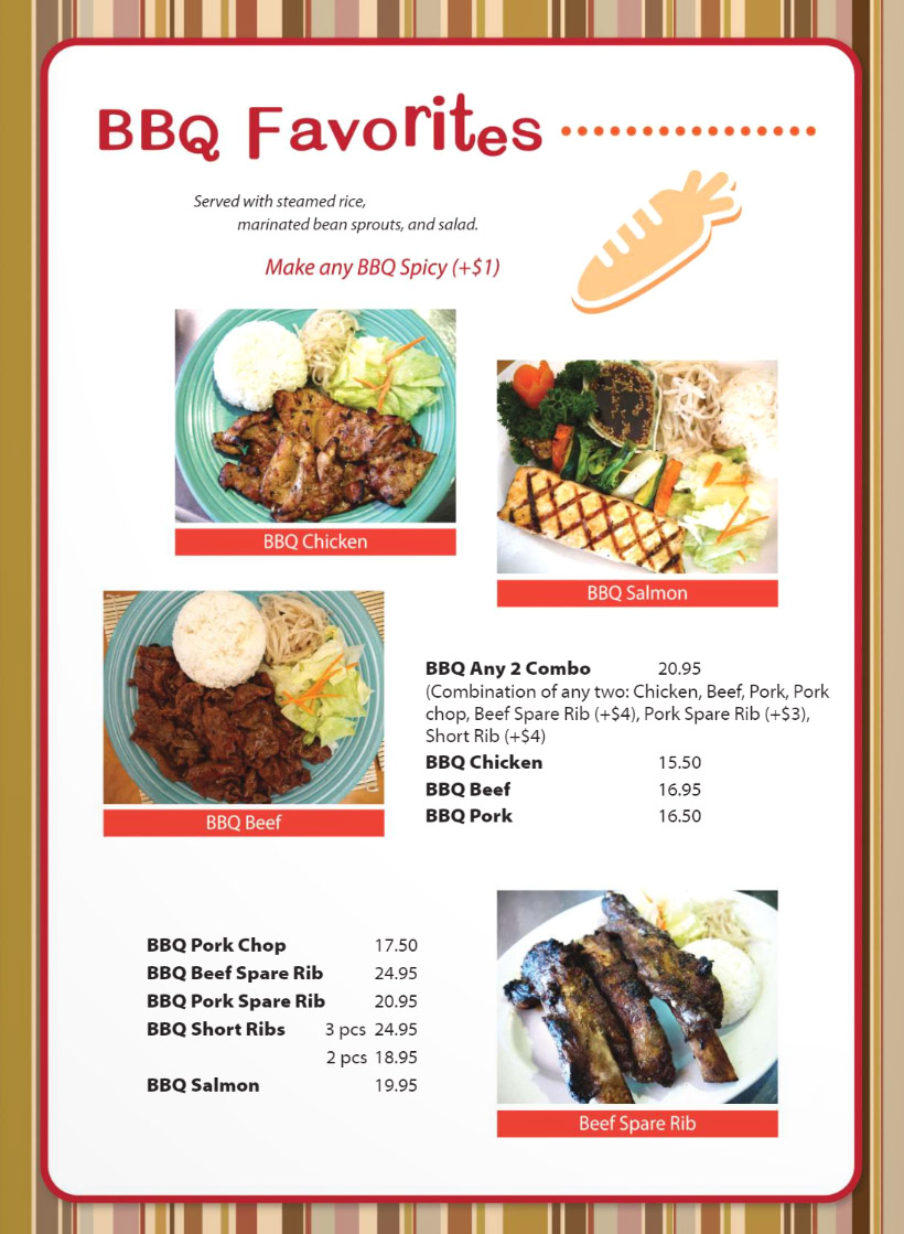 Menu - Hahn's Hibach #6, San Francisco, CA