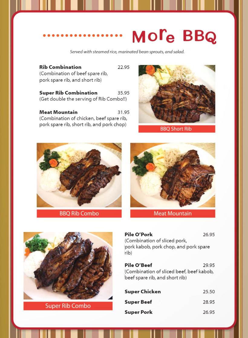 Menu - Hahn's Hibach #6, San Francisco, CA